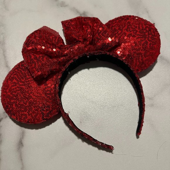 Accessories | Red Sequin Mickey Mouse Ears | Poshmark
